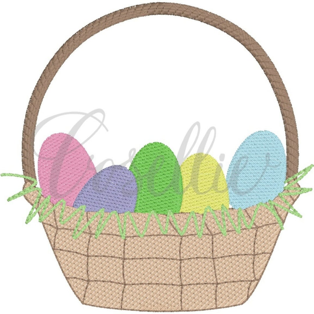 Easter Basket Embroidery Design - Etsy