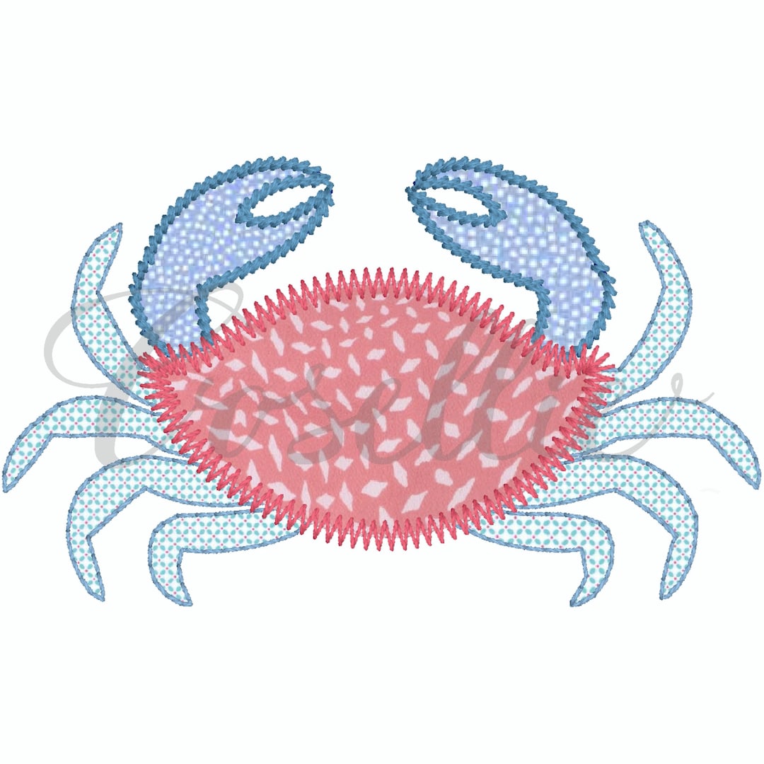 Crab Applique Embroidery Design - Sea Animal Embroidery Design ...