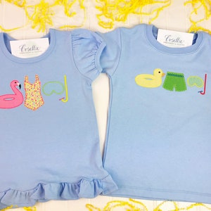 Boy Pool Trio Embroidery Design, Boy Summer Embroidery Design, Swimsuit ...