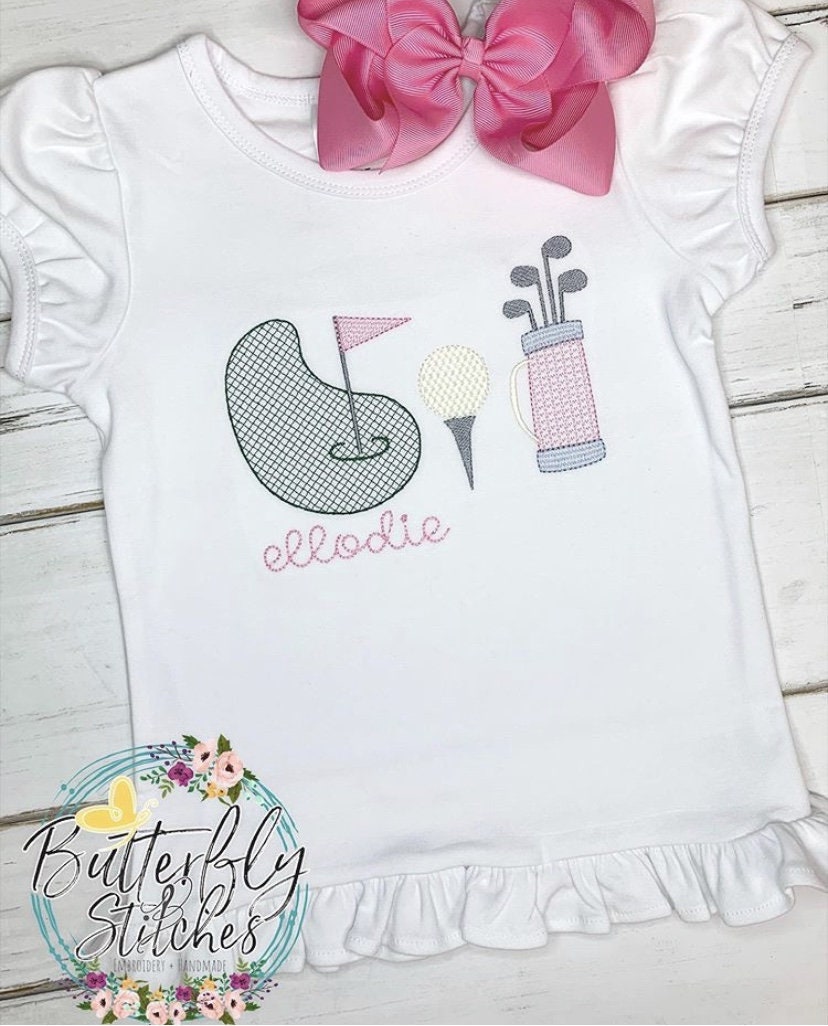 Golf Trio Sketch Embroidery Design Golf Embroidery Design - Etsy