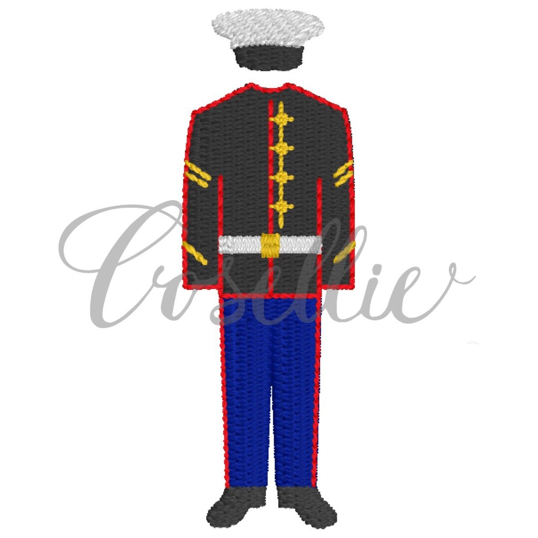 Mini Marine Uniform Embroidery Design, Marine Embroidery Design, Mini ...