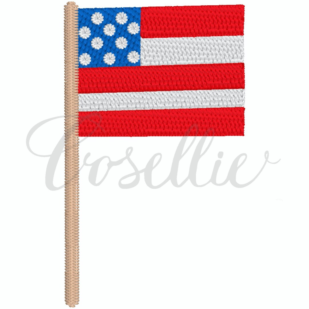 Mini Sketch Flag Embroidery Design, American Flag, Mini American Flag ...