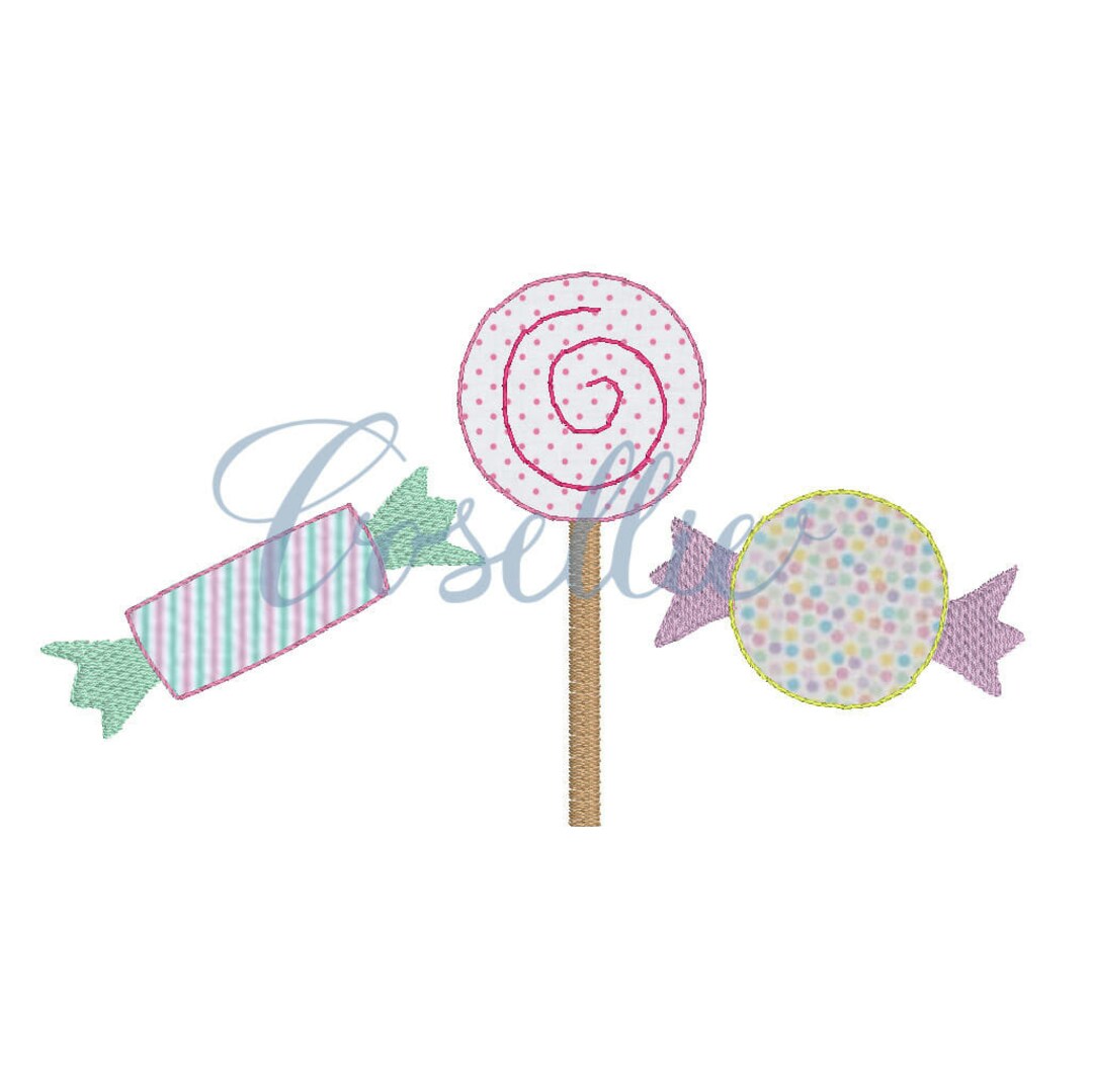 Candy Applique Embroidery Design, Candy Embroidery Design, Lollipop ...