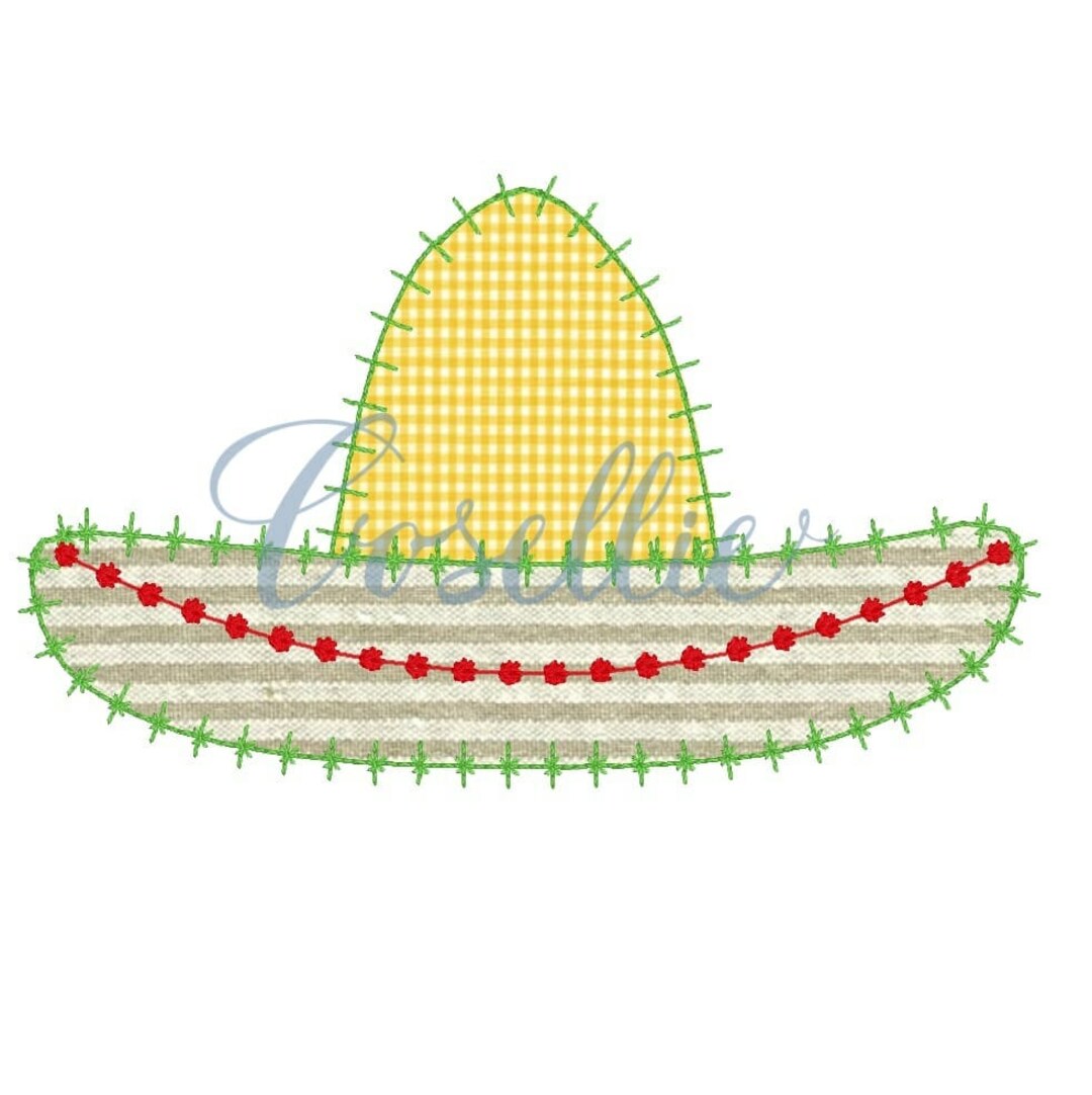 Sombrero Embroidery Design - Etsy