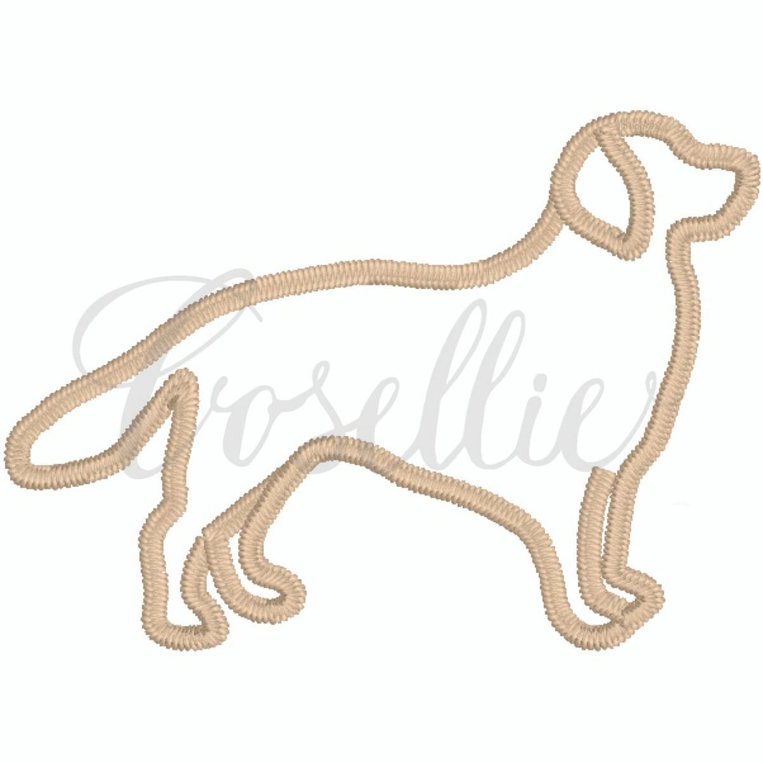 Golden Retriever Outline Embroidery Design, Golden Retriever, Dog ...