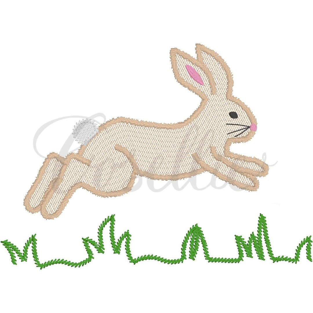 Hopping Bunny Embroidery Design, Vintage Bunny, Rabbit, Easter Eggs ...