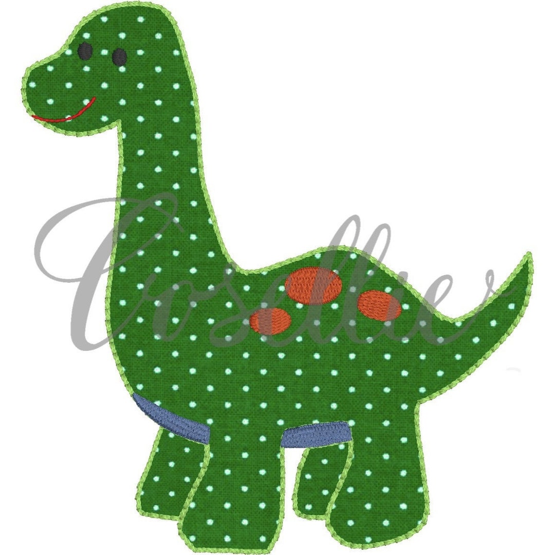 Dinosaur Embroidery Design, Dinosaur Applique, Vintage Dinosaur ...