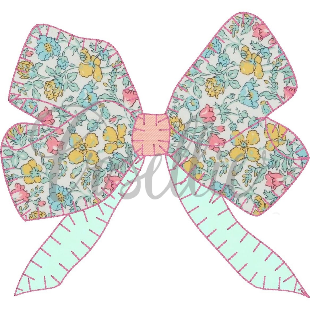 Bow Applique Embroidery Design, Bow Embroidery Design, Girly Bow, Girl ...