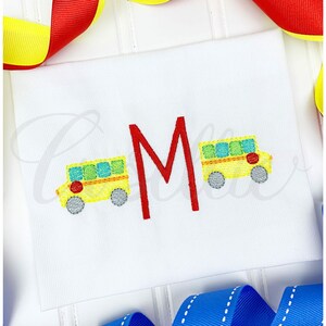 Mini School Bus Embroidery Design, Bus, Apple, School Bus, Apple ...