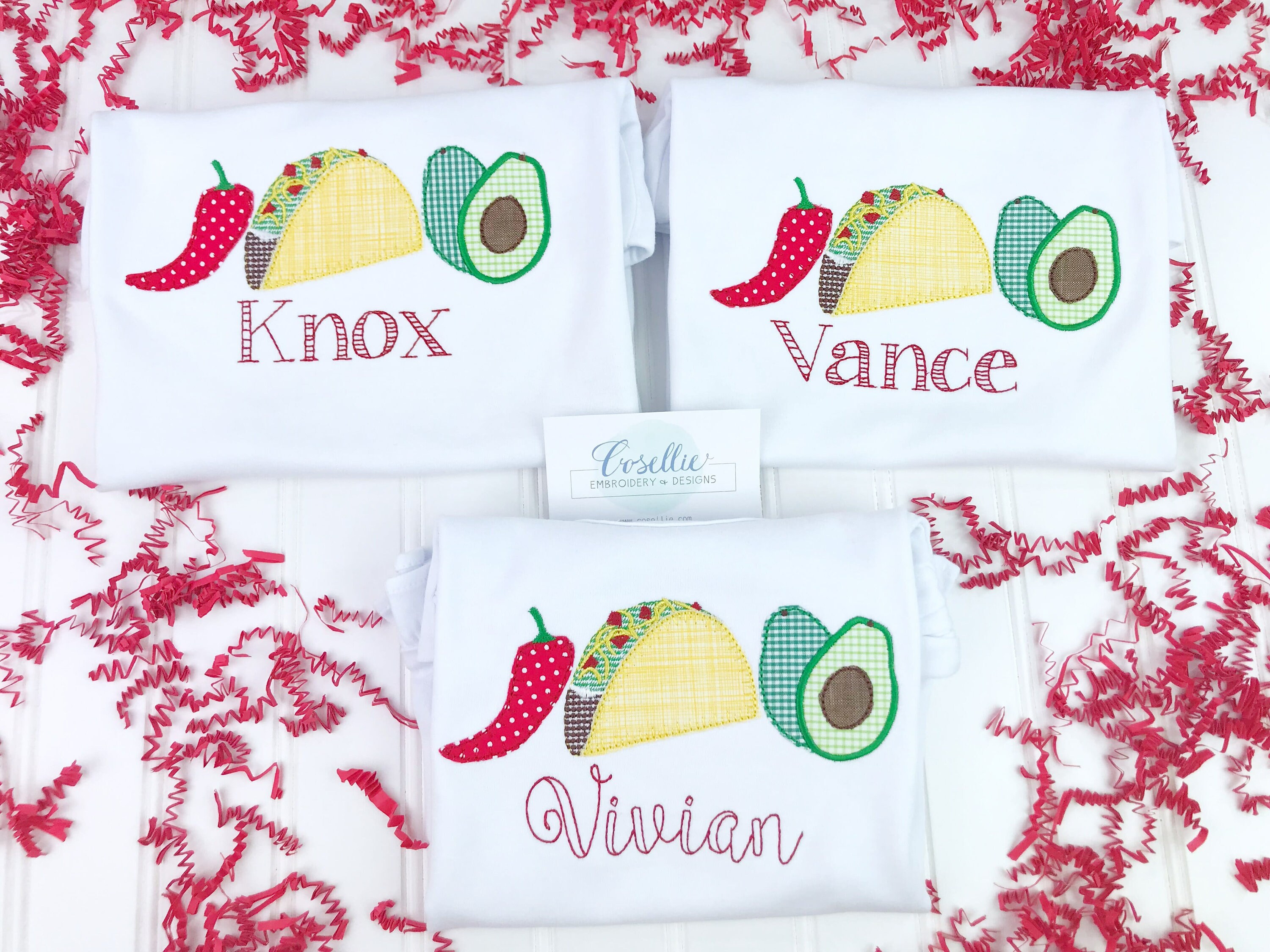 Taco Applique Trio Embroidery Design Mexican Embroidery - Etsy