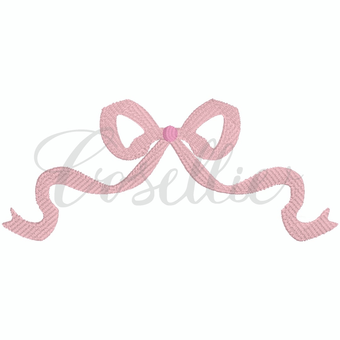 Simple Bow Embroidery Design, Bow, Simple Bow, Vintage Bow, Bow ...