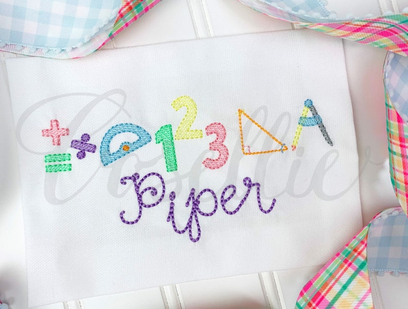 Math Build Your Own Embroidery Design Math School School - Etsy
