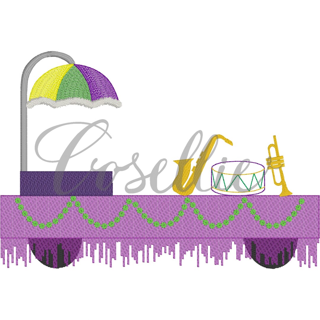 Mardi Gras Float Embroidery Design - Etsy