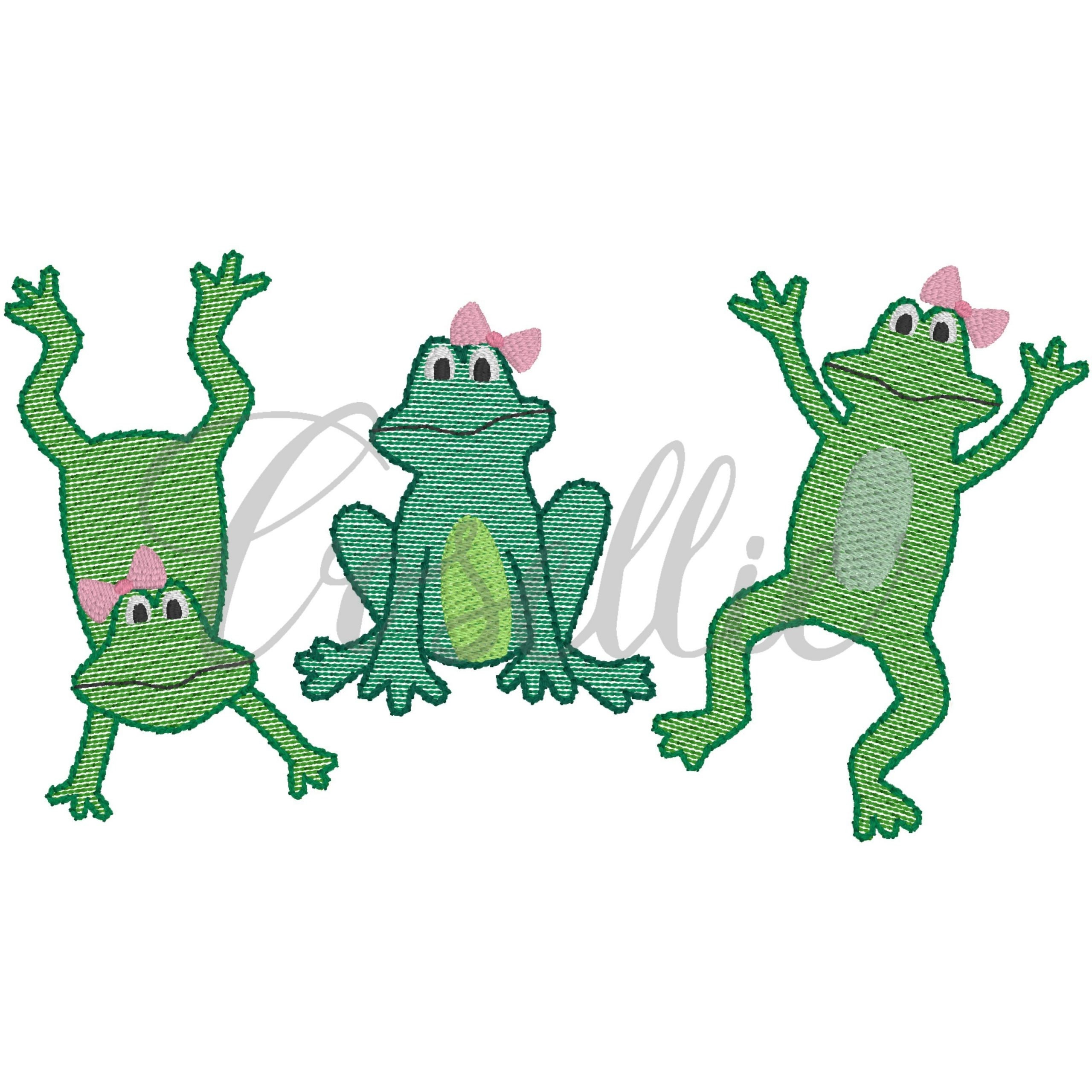 Frog Girls Sketch Embroidery Design, Vintage Frogs, Girl Frogs, Frogs ...