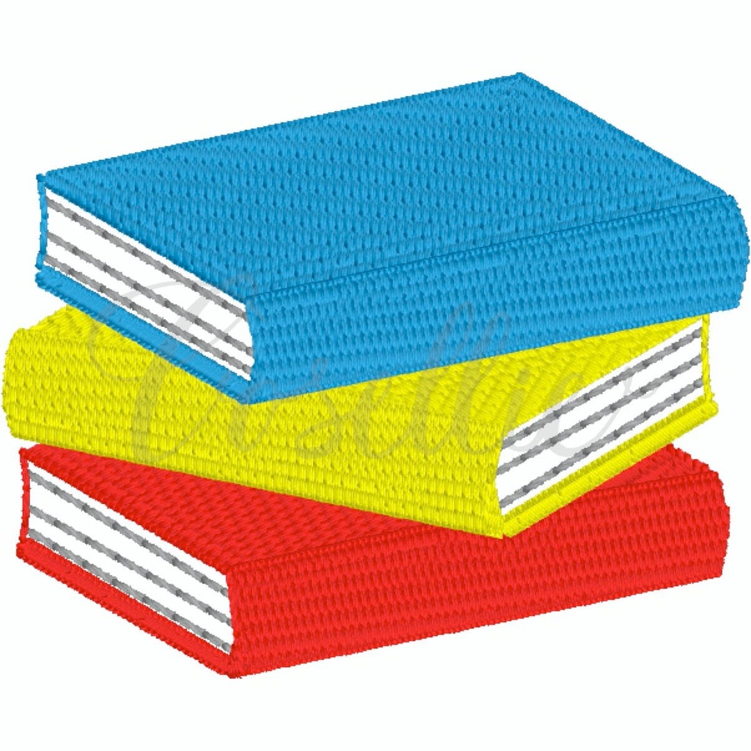 Mini Books Embroidery Design, Books, Crayons, Vintage Crayons, Back to ...