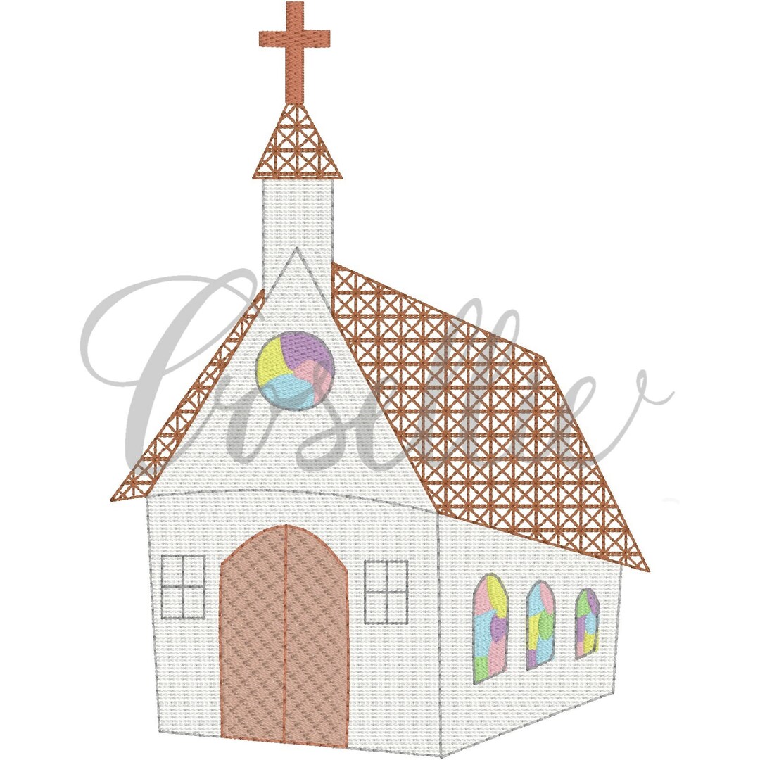 Church Embroidery Design - Etsy