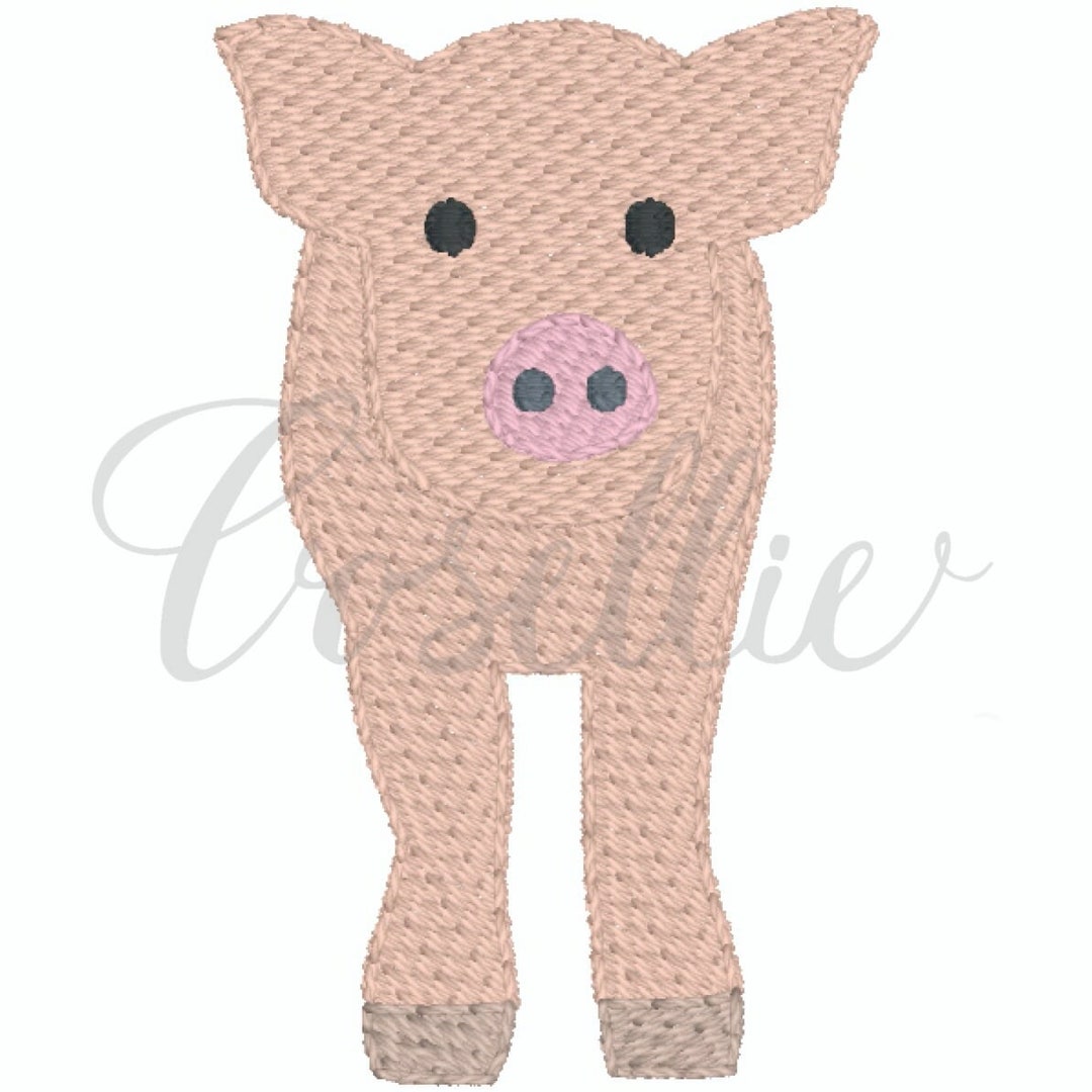 Mini Pig Embroidery Design, Mini Pig, Pig, Farm Animals, Farm, Barn ...