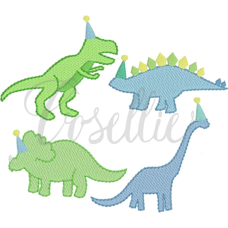 Dinosaur Birthday Embroidery Design - Etsy