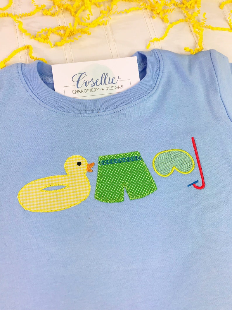 Boy Pool Trio Embroidery Design Boy Summer Embroidery Design - Etsy