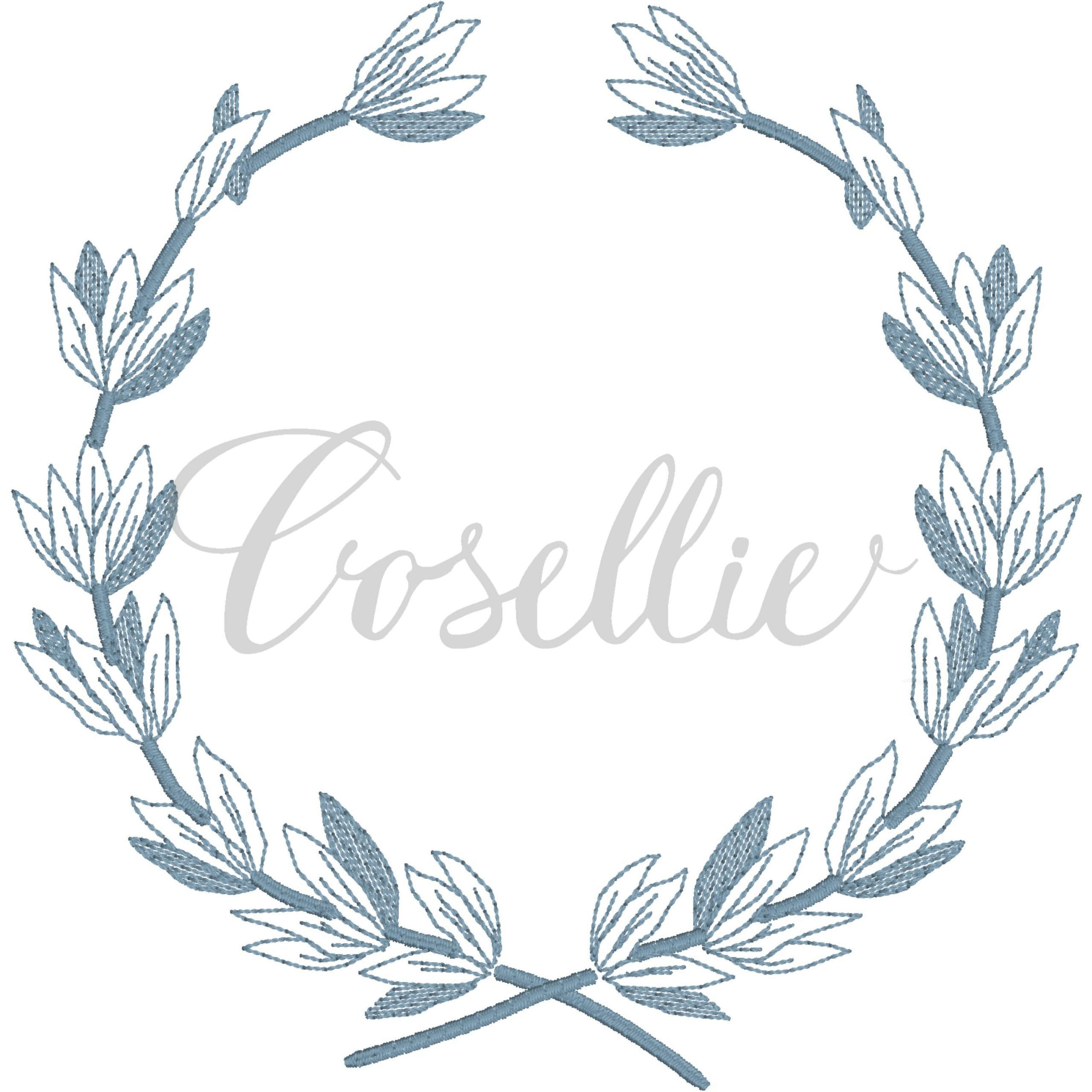 Viney Wreath Embroidery Design Laurel Wreath Frame Laurel - Etsy