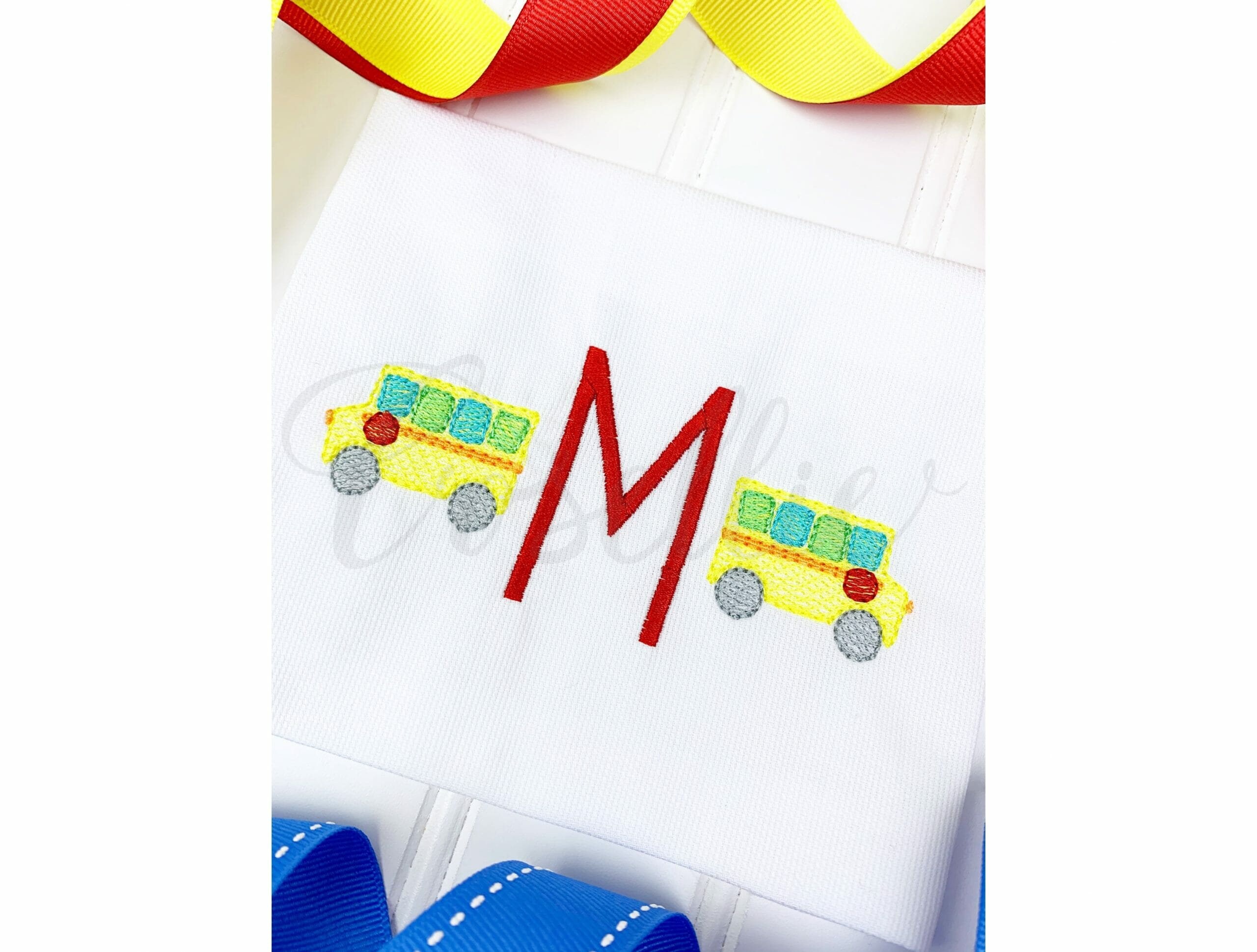 Mini School Bus Embroidery Design, Bus, Apple, School Bus, Apple ...