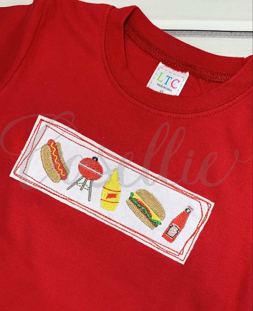 Mini Grill Embroidery Designs, Build Your Own, Ketchup, Mustard ...