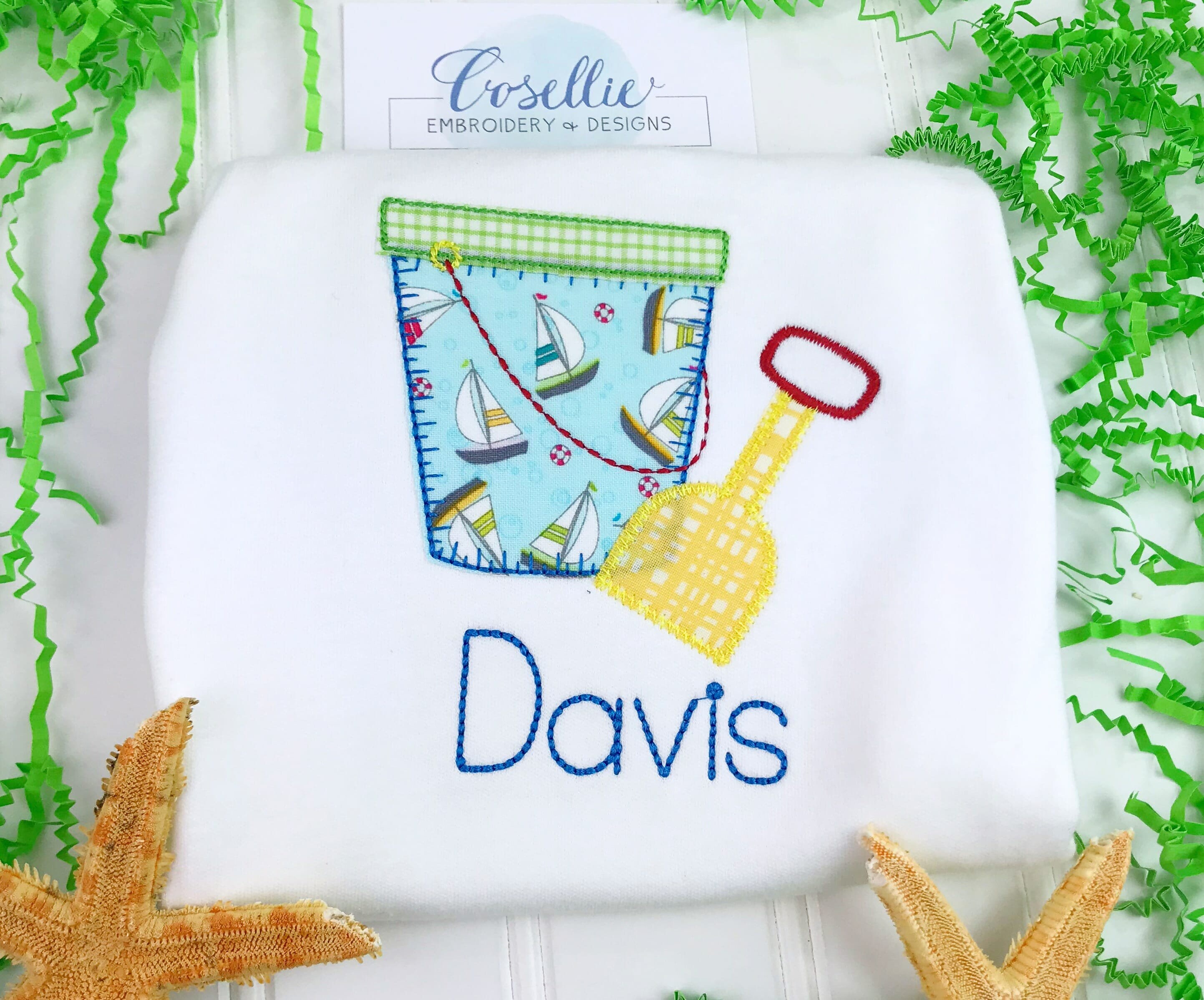 Sand Pail Embroidery Design Beach Pail Embroidery Design - Etsy