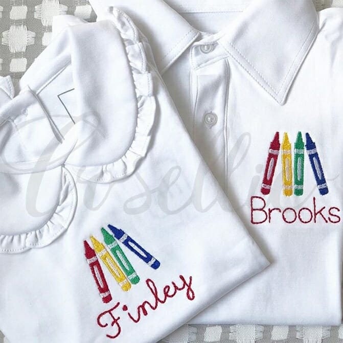 Mini Crayons Embroidery Design Crayons Vintage Crayons Back - Etsy