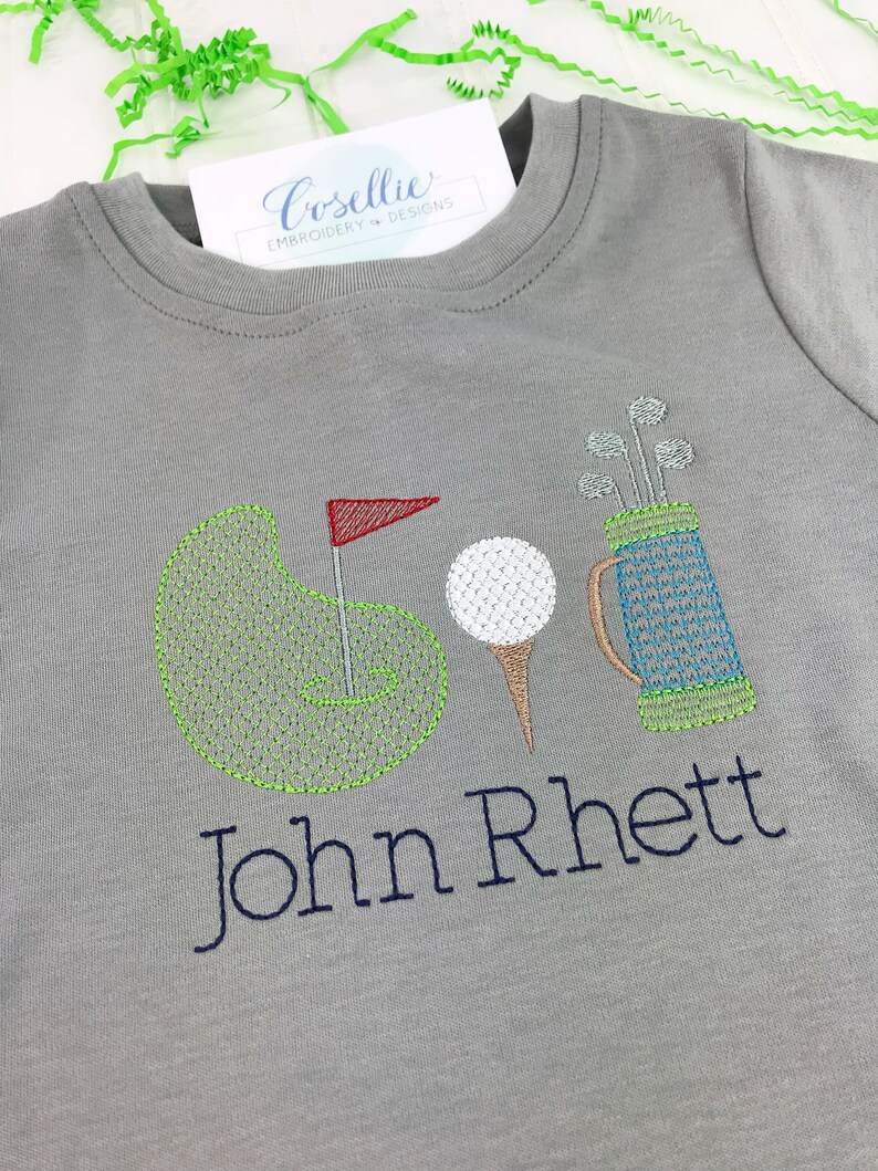 Golf Trio Sketch Embroidery Design, Golf Embroidery Design, Golf, Golf ...