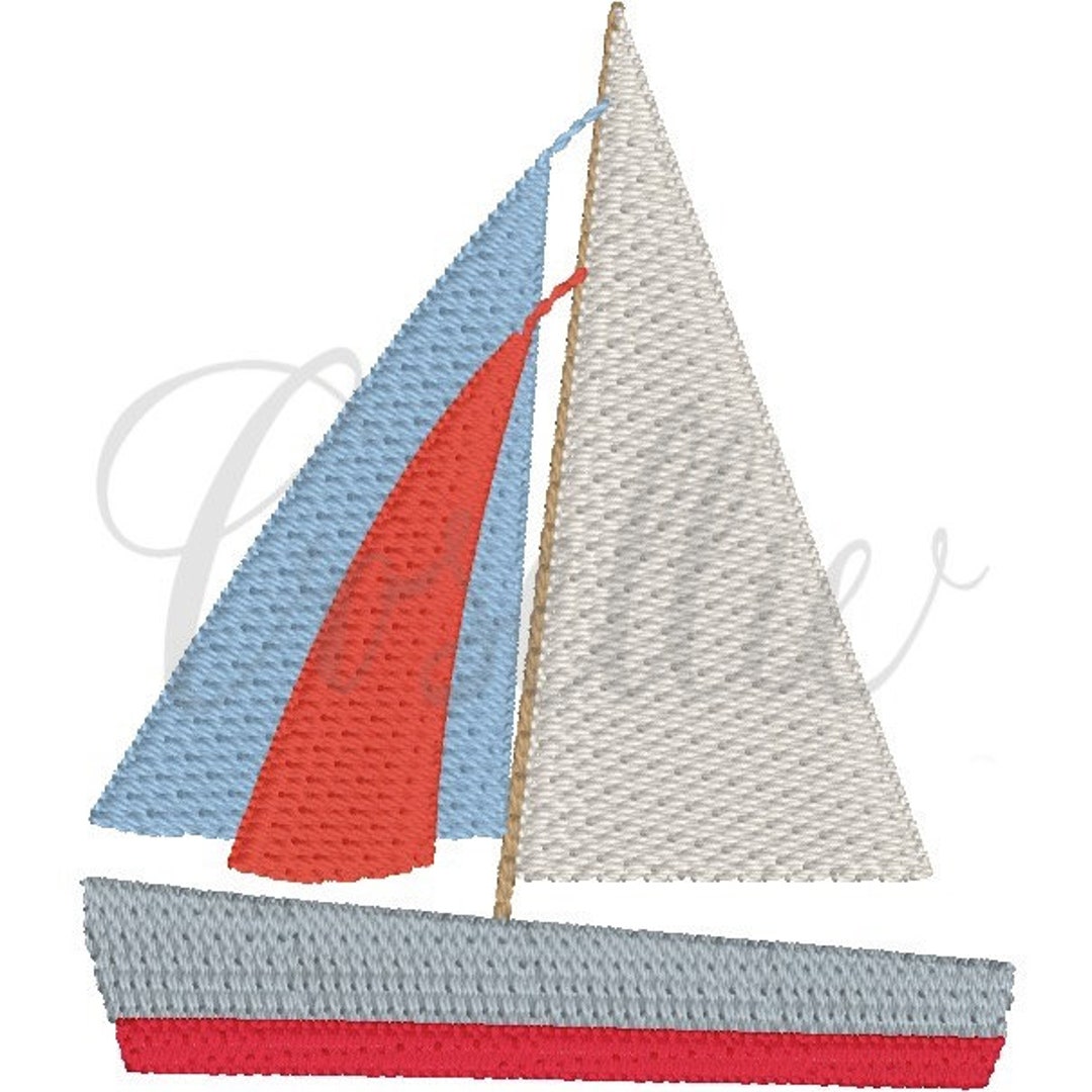 Mini Sailboat Embroidery Design, Mini Sailboat, Simple Sailboat ...