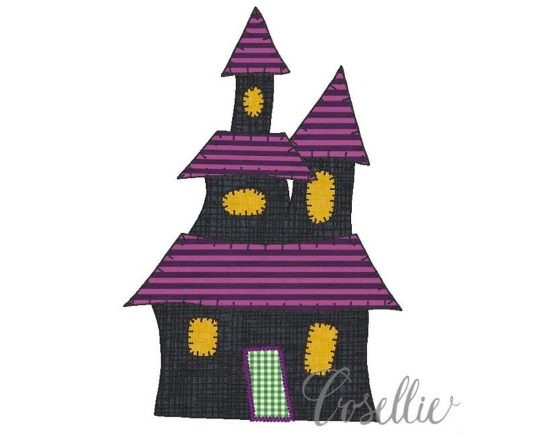 Haunted House Embroidery Design - Etsy