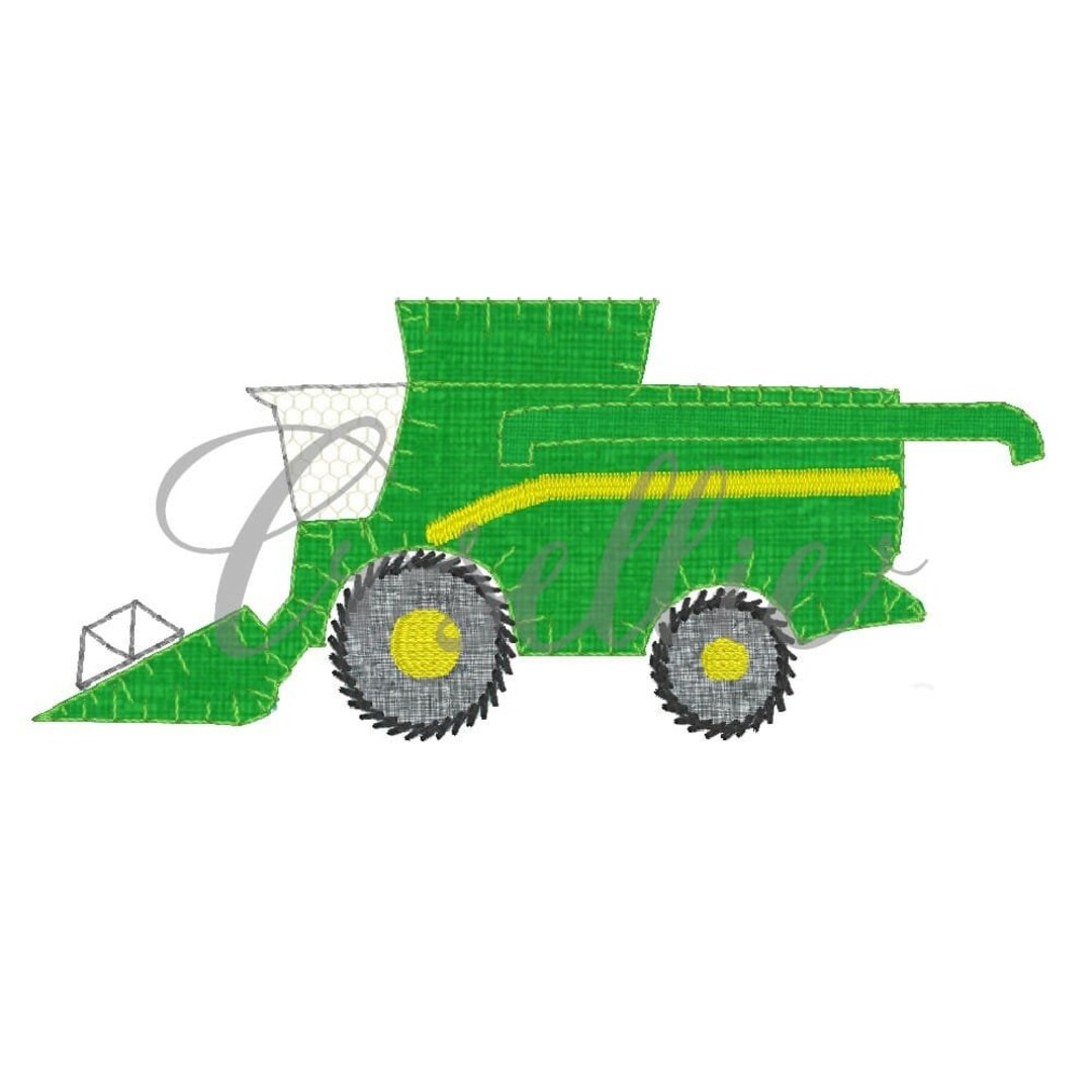 Combine Applique Embroidery Design, Farming Embroidery Design, Farm ...