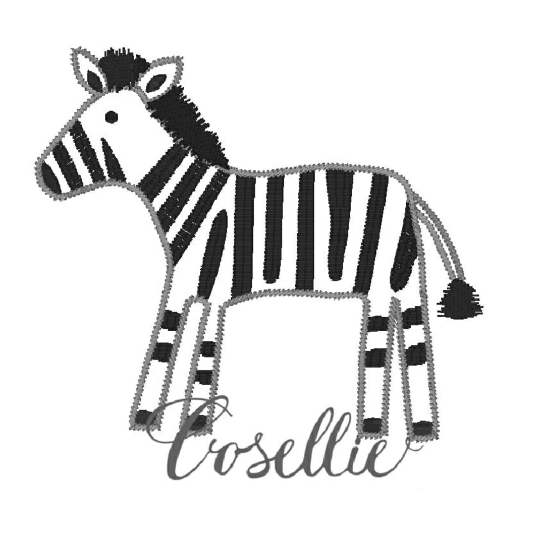 Zebra Outline or Applique Design - Etsy