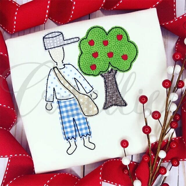 Johnny Appleseed Applique Embroidery Design Johnny Appleseed - Etsy