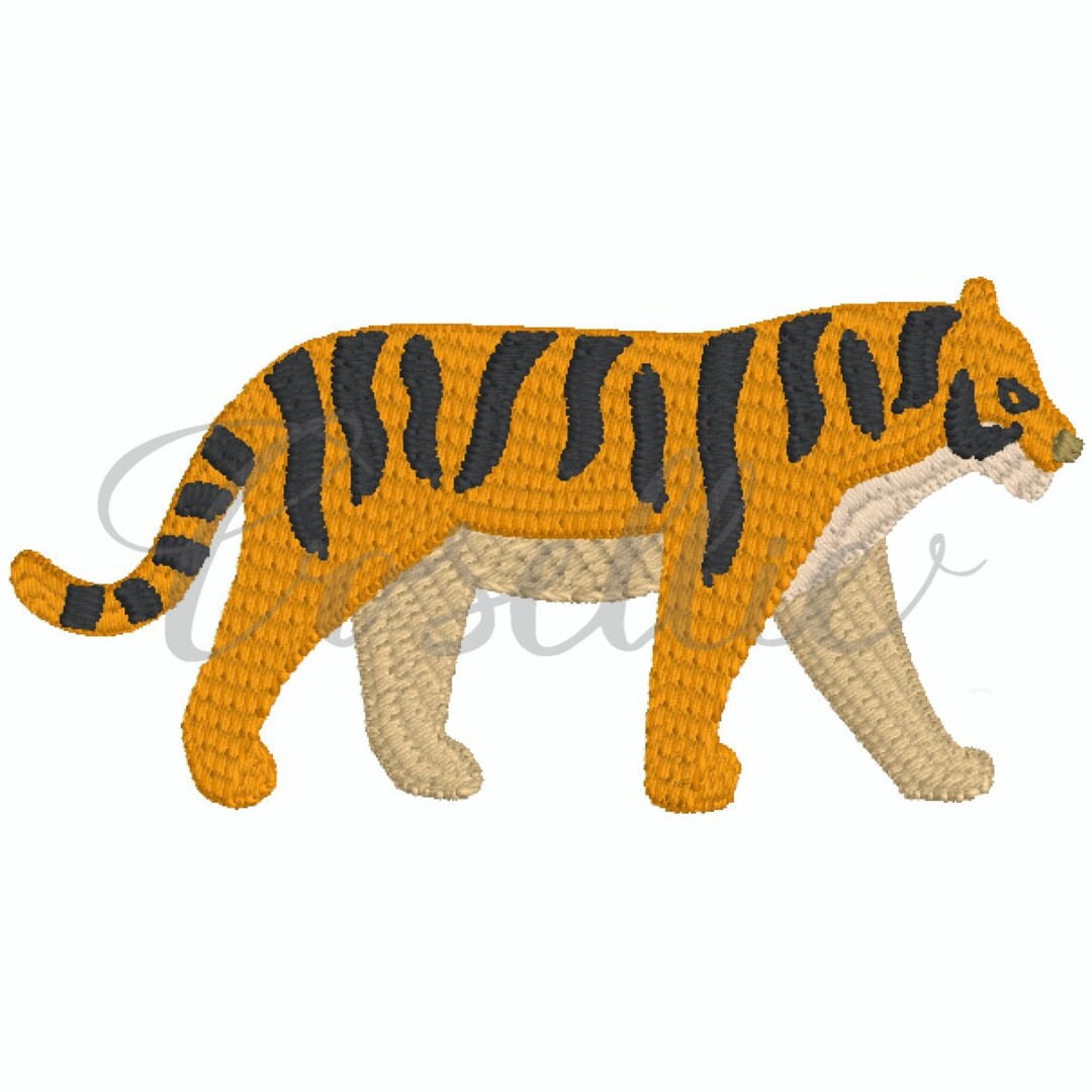 Mini Tiger Embroidery Design, Tiger, Vintage Tiger, Sketch Tiger, Zoo ...