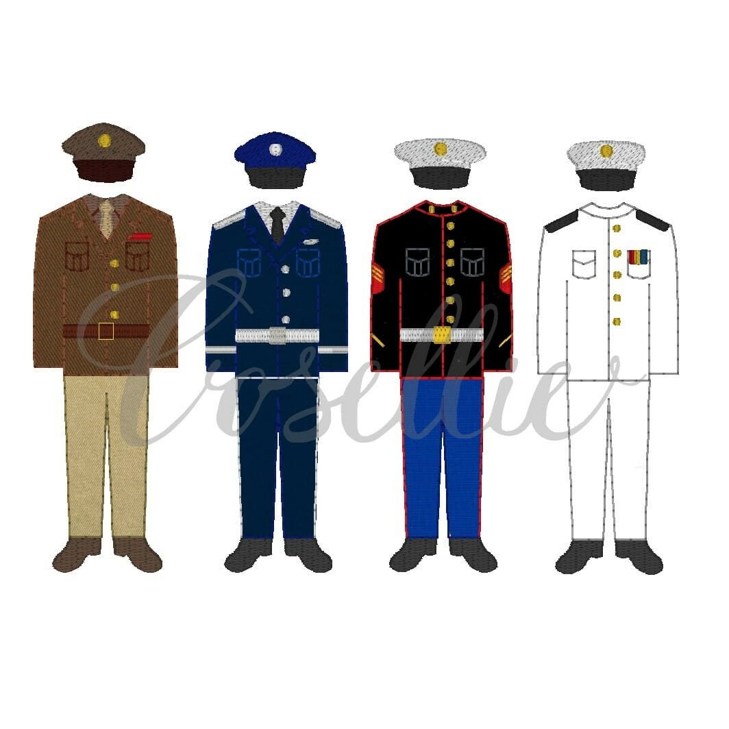 Marine Uniform Embroidery Design, Marine Embroidery Design, Mini Design ...