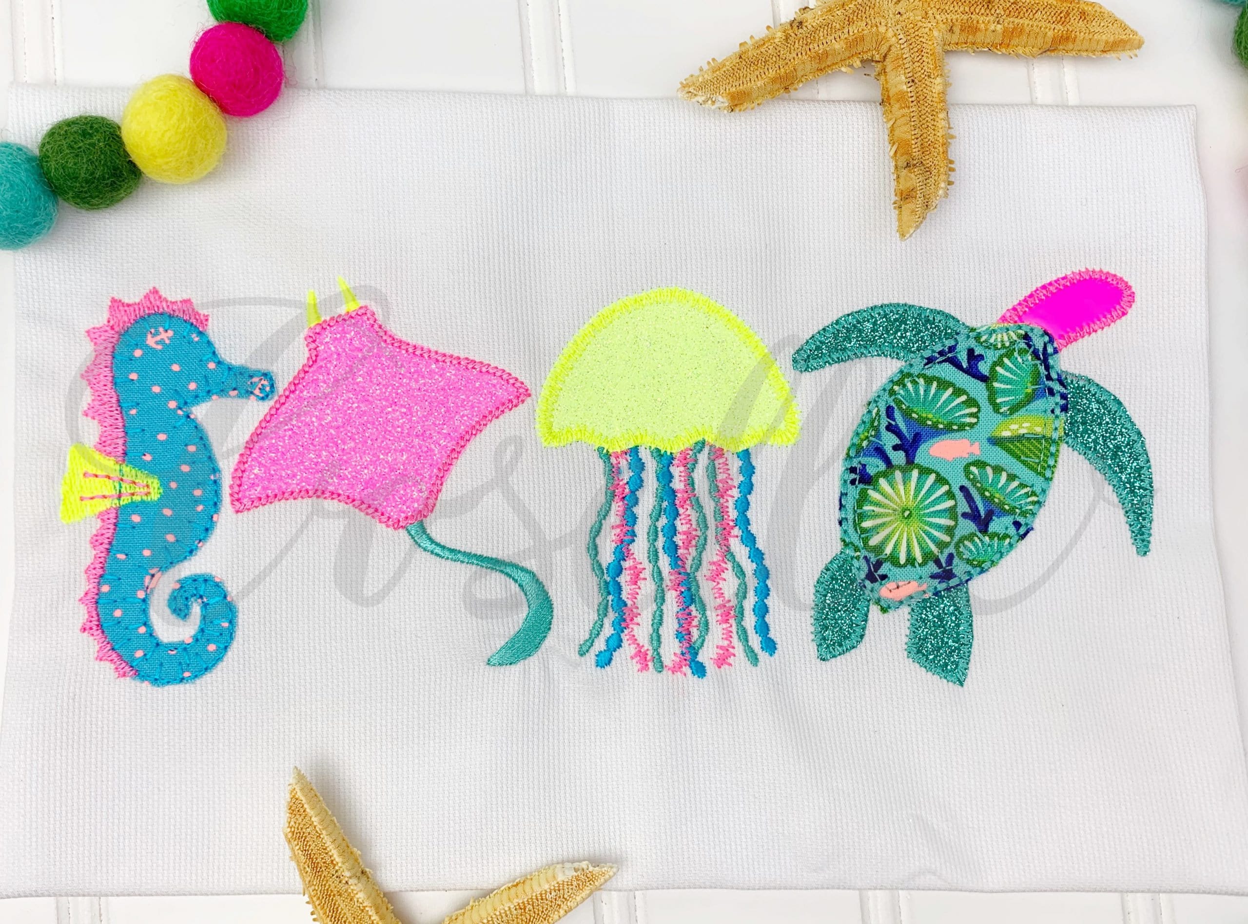 10 Sea Creatures Applique Embroidery Design Sea Animals - Etsy