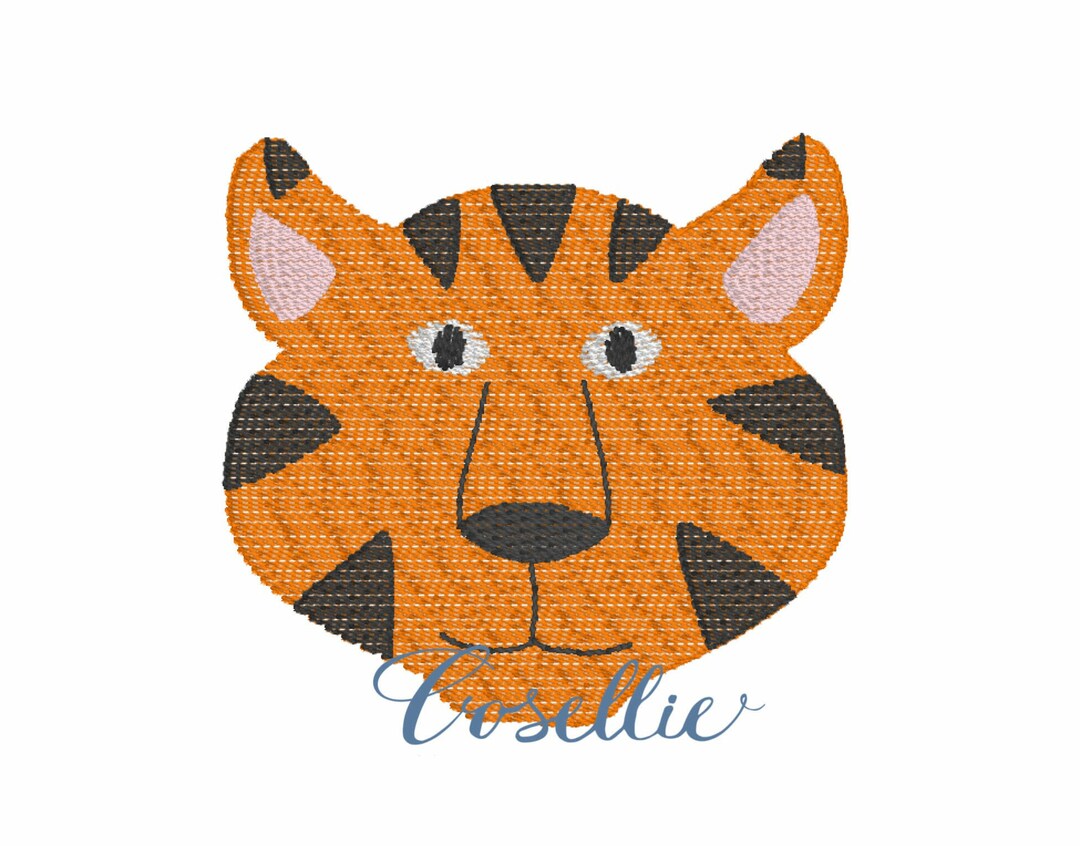 Mini Tiger Head Embroidery Design - Etsy