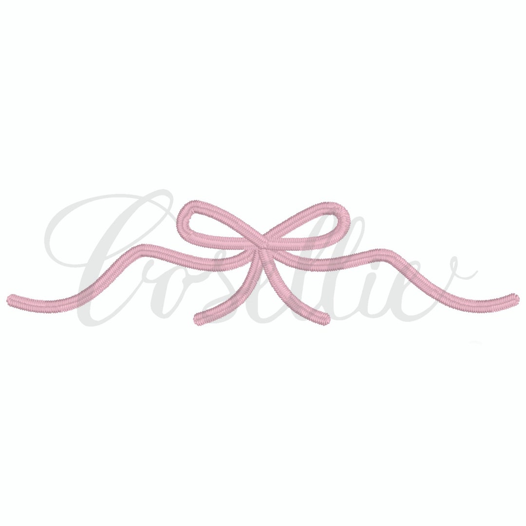 Simple Satin Bow Embroidery Design, Bow, Simple Bow, Vintage Bow, Bow ...