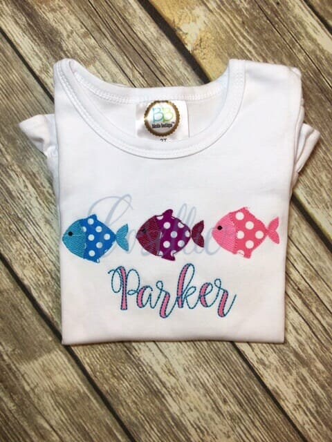 Fish Applique Embroidery Design, Fish Embroidery Design, Beach, Summer ...