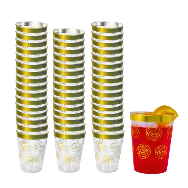 Plastic Cups With Gold Rim - Etsy