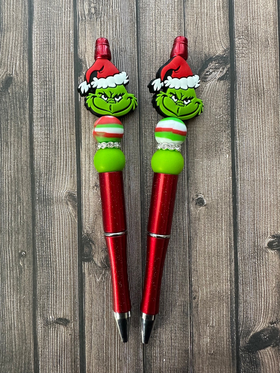 Christmas Bead Pen Grinch Pen Winter Gifts for Her - Etsy