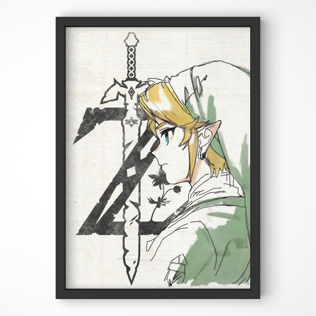 Link and Zelda A3 Art Print - Etsy