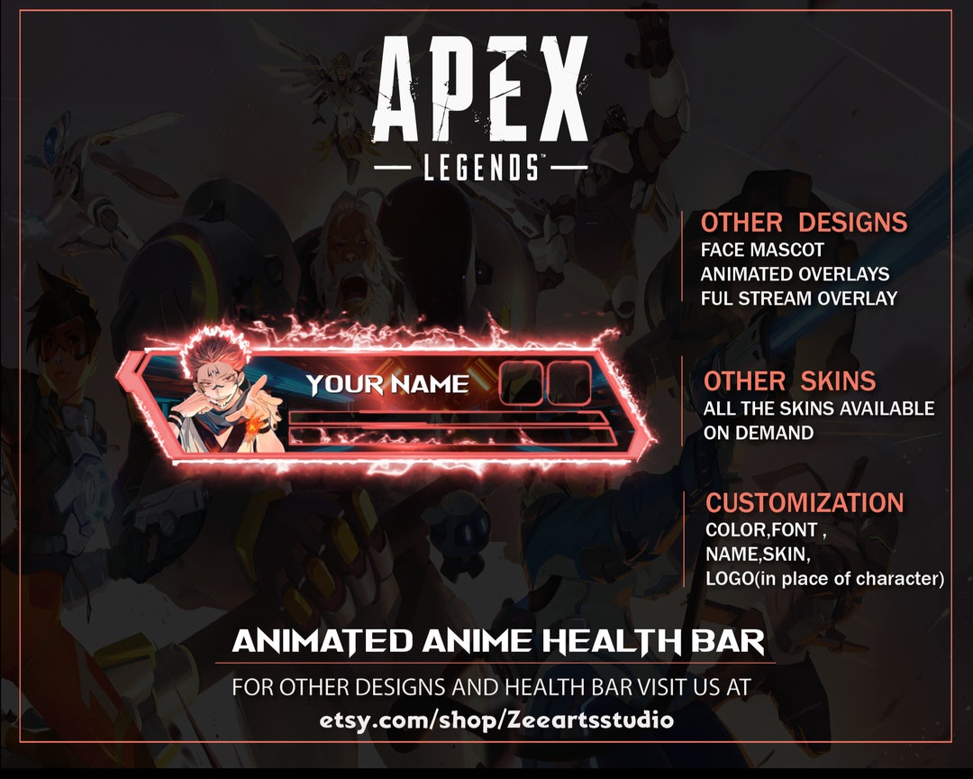 Animated Anime Character Custom Apex Legends Health Bar - Etsy