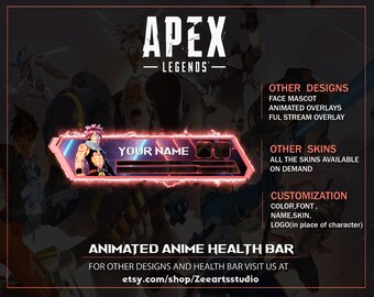 Animated Anime Character Custom Apex Legends Health Bar - Etsy