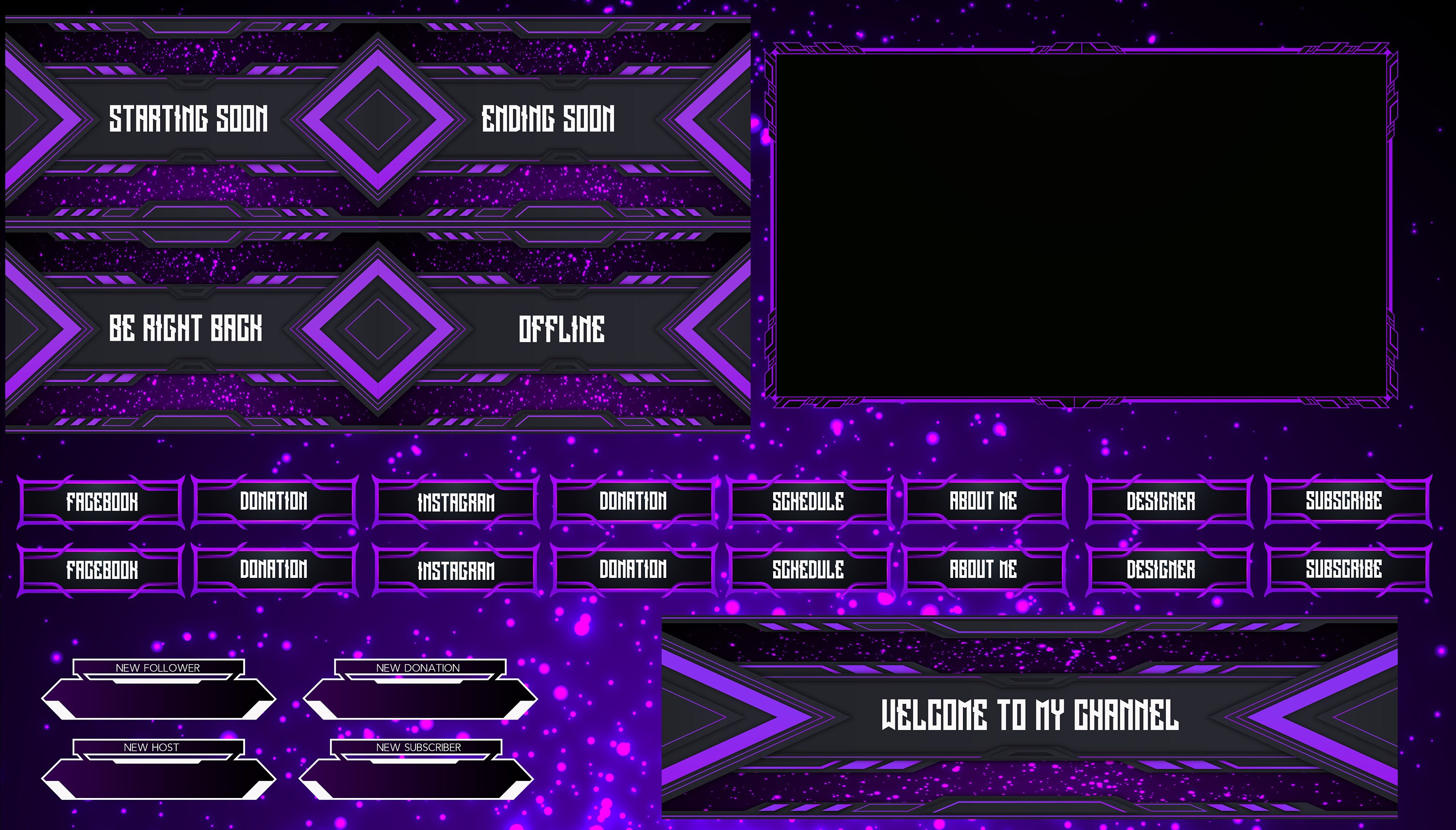 Twitch-Overlay und Twitch-Layout in 4 verschiedenen Farben | Etsy