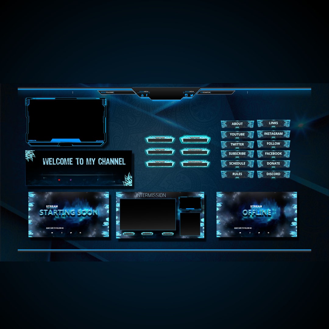 Twitch Overlay Design in FROZEN Theme With Amazing Screens and 20 ...