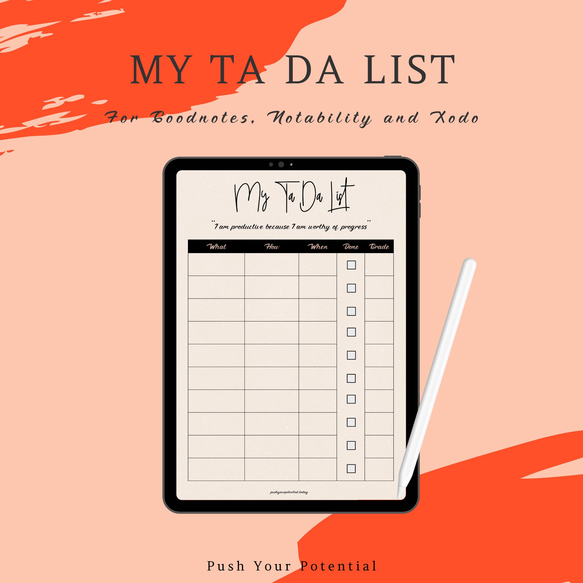 Ta Da List to Boost Your Productivity and to Effectively Pull - Etsy