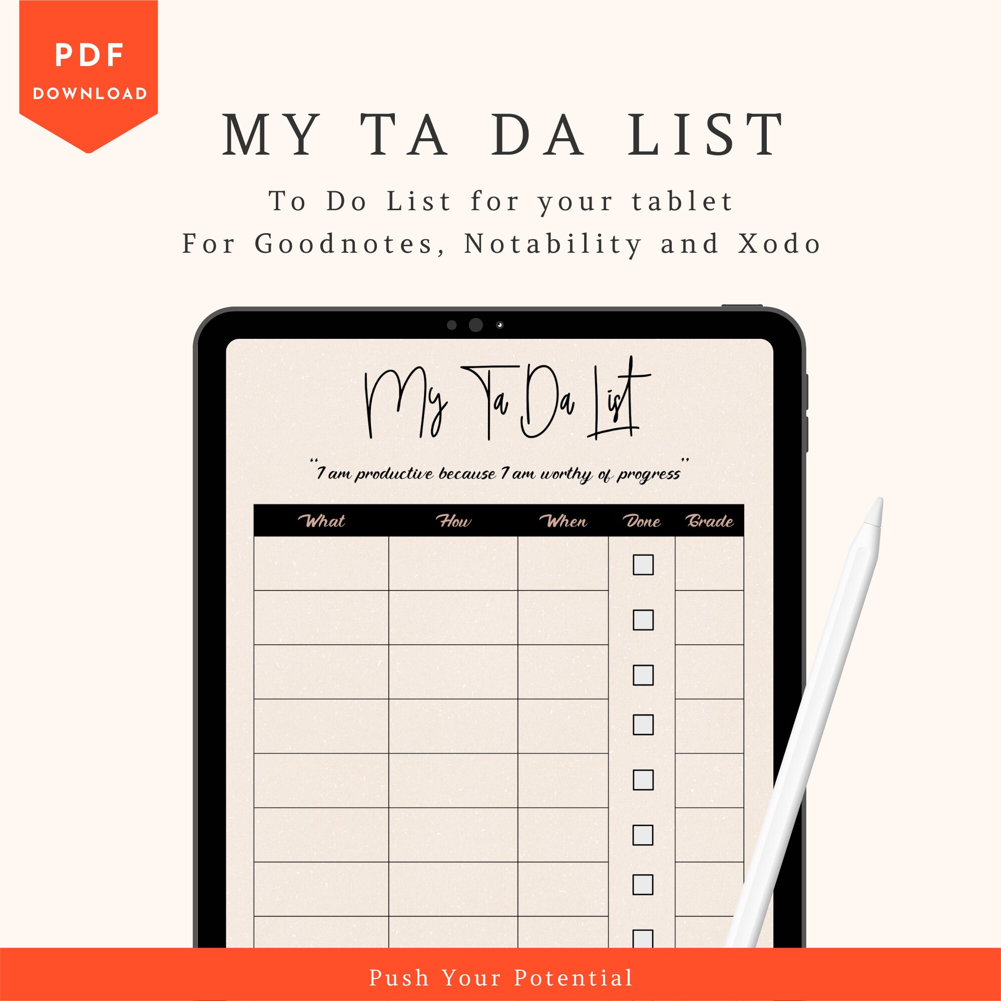 Ta Da List to Boost Your Productivity and to Effectively Pull - Etsy