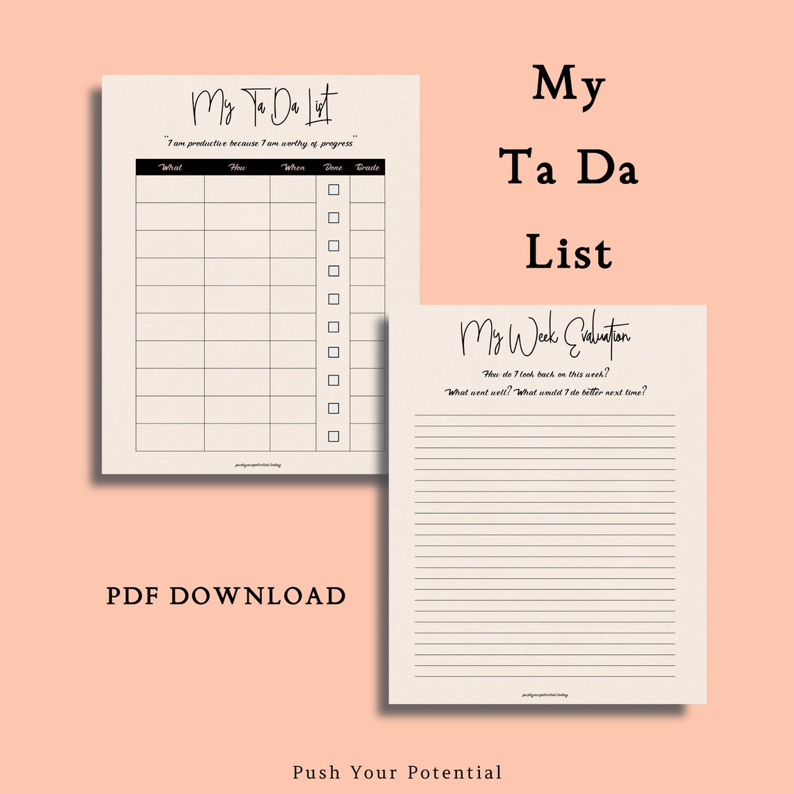 Ta Da List to Boost Your Productivity and to Effectively Pull - Etsy